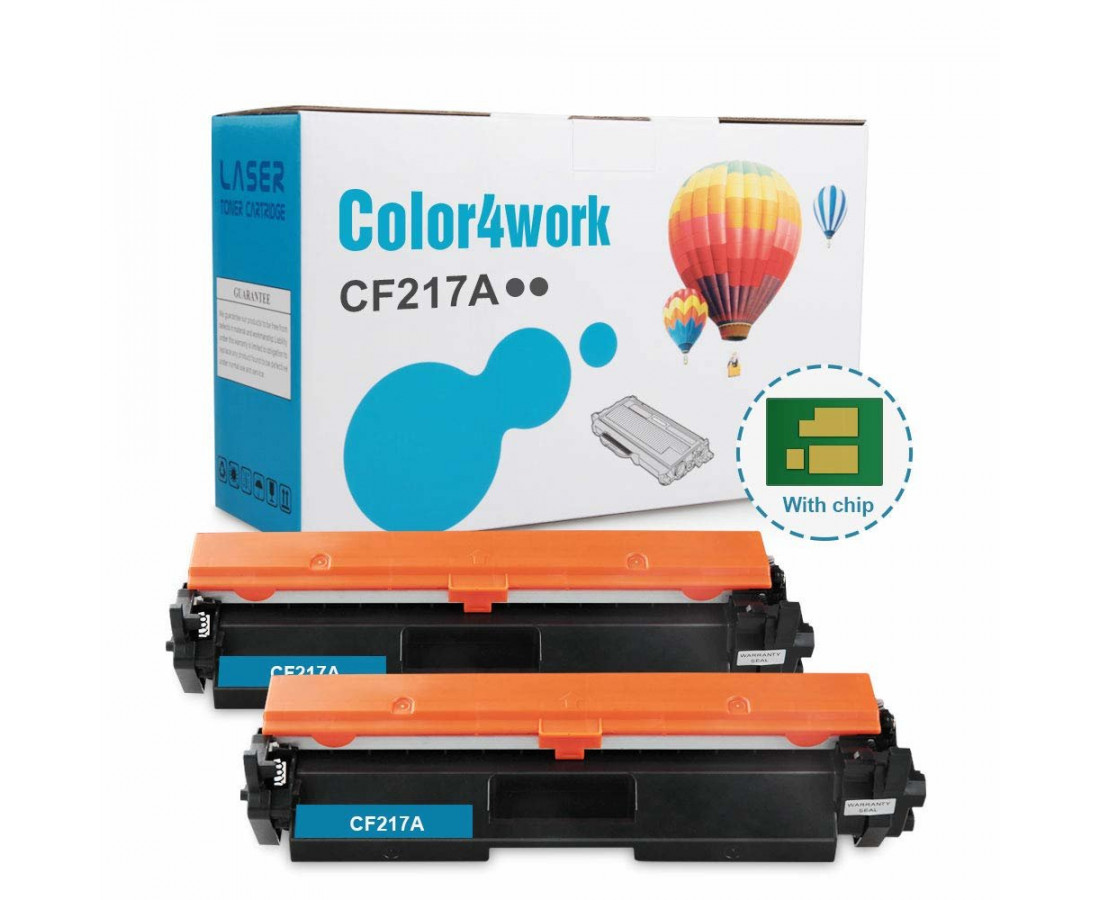 Color4work Compatible HP 17A(CF217A) Toner Cartridge 2-Packs